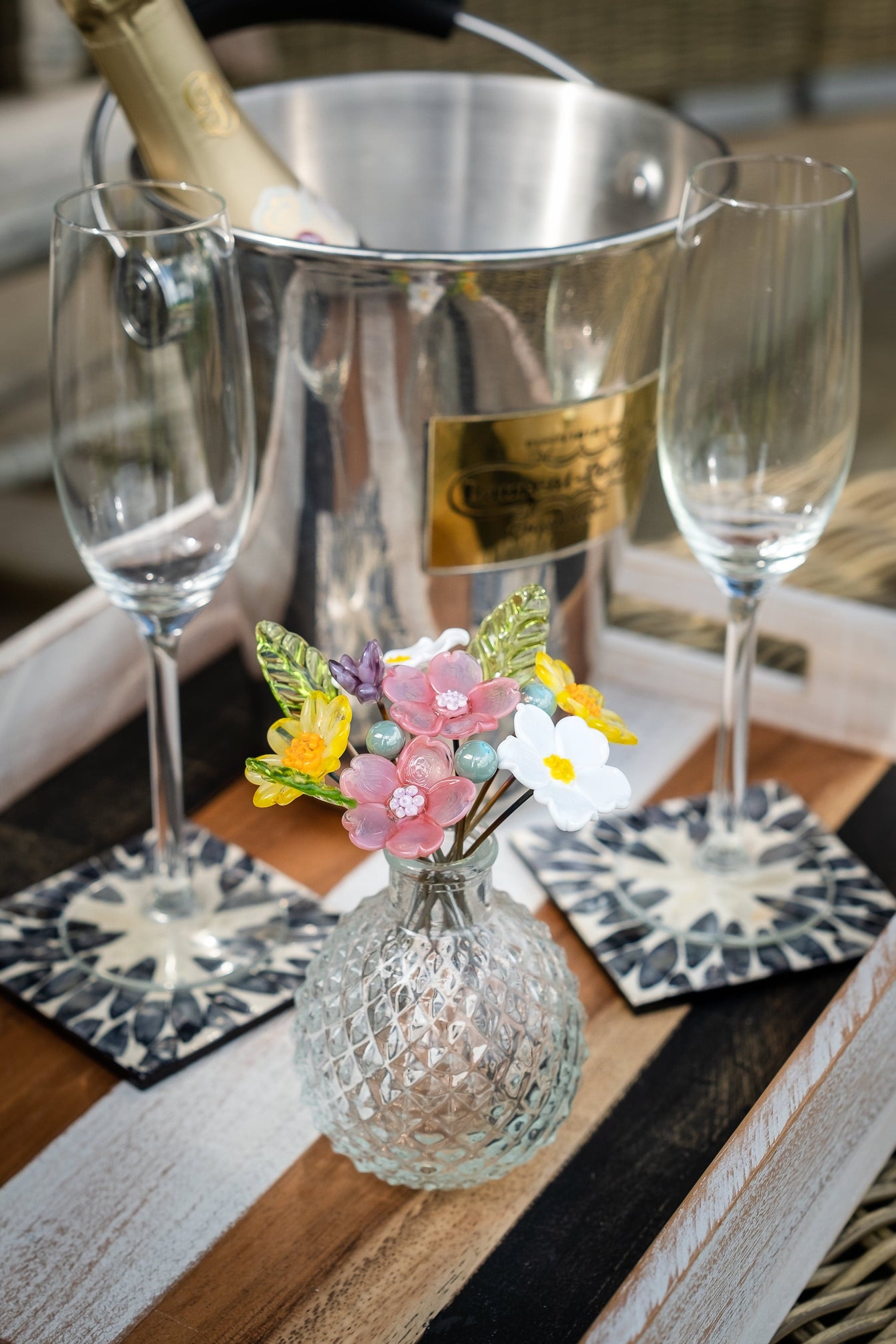 Summer Blooms Glass Flower Bouquet – theglassflorist
